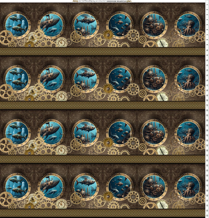 Steampunk Menagerie - Border Multi — Fabric Shack