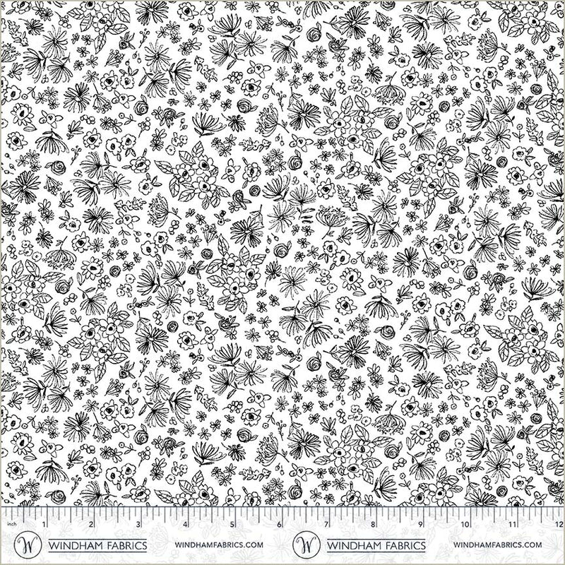 Pen & Petal - Ditsy Doodles White — Fabric Shack