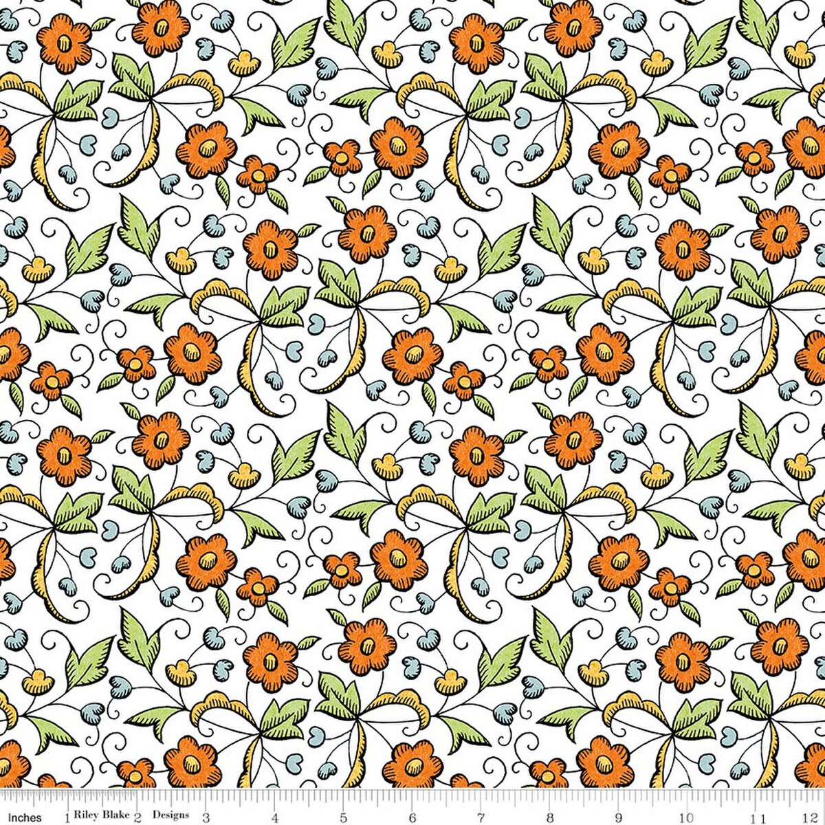 Scary Scraps - Fall Floral White — Fabric Shack