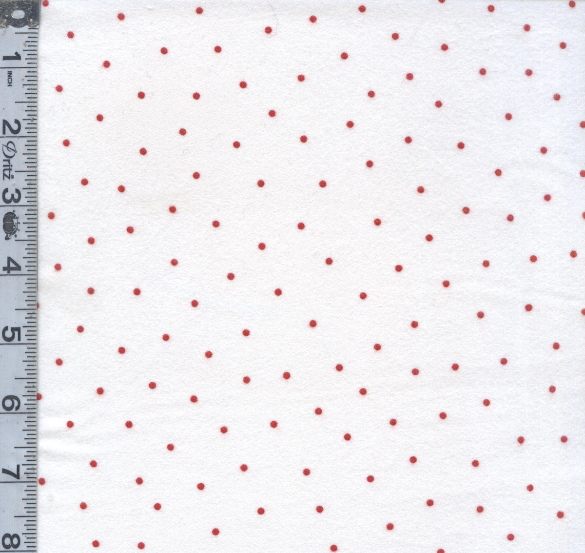 KB Basics Flannel - Small Dot White/Red — Fabric Shack