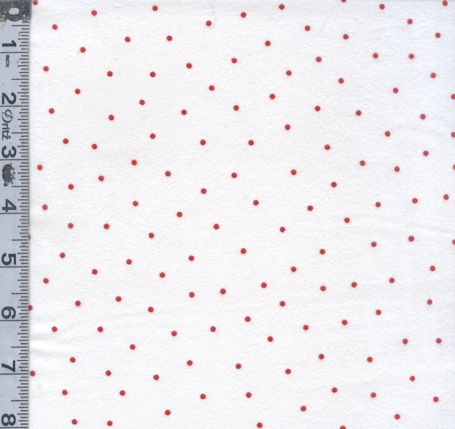 KB Basics Flannel - Small Dot White/Red — Fabric Shack